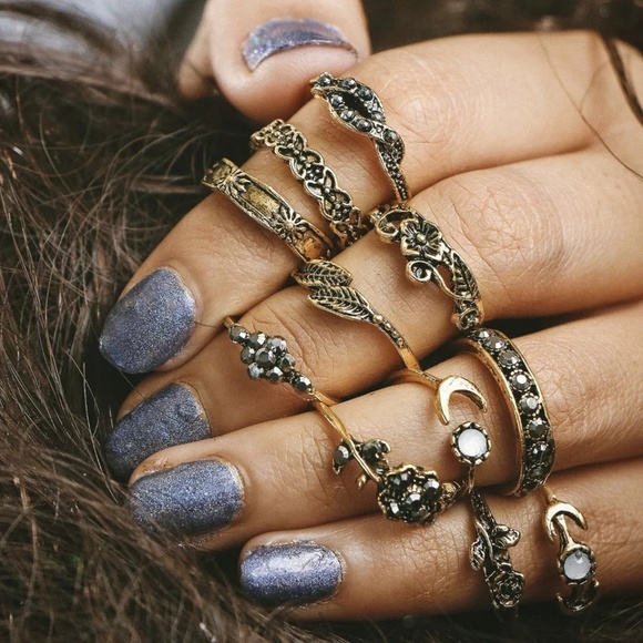 Jewelry | New 11 Piece Golden Ring Set | Poshmark